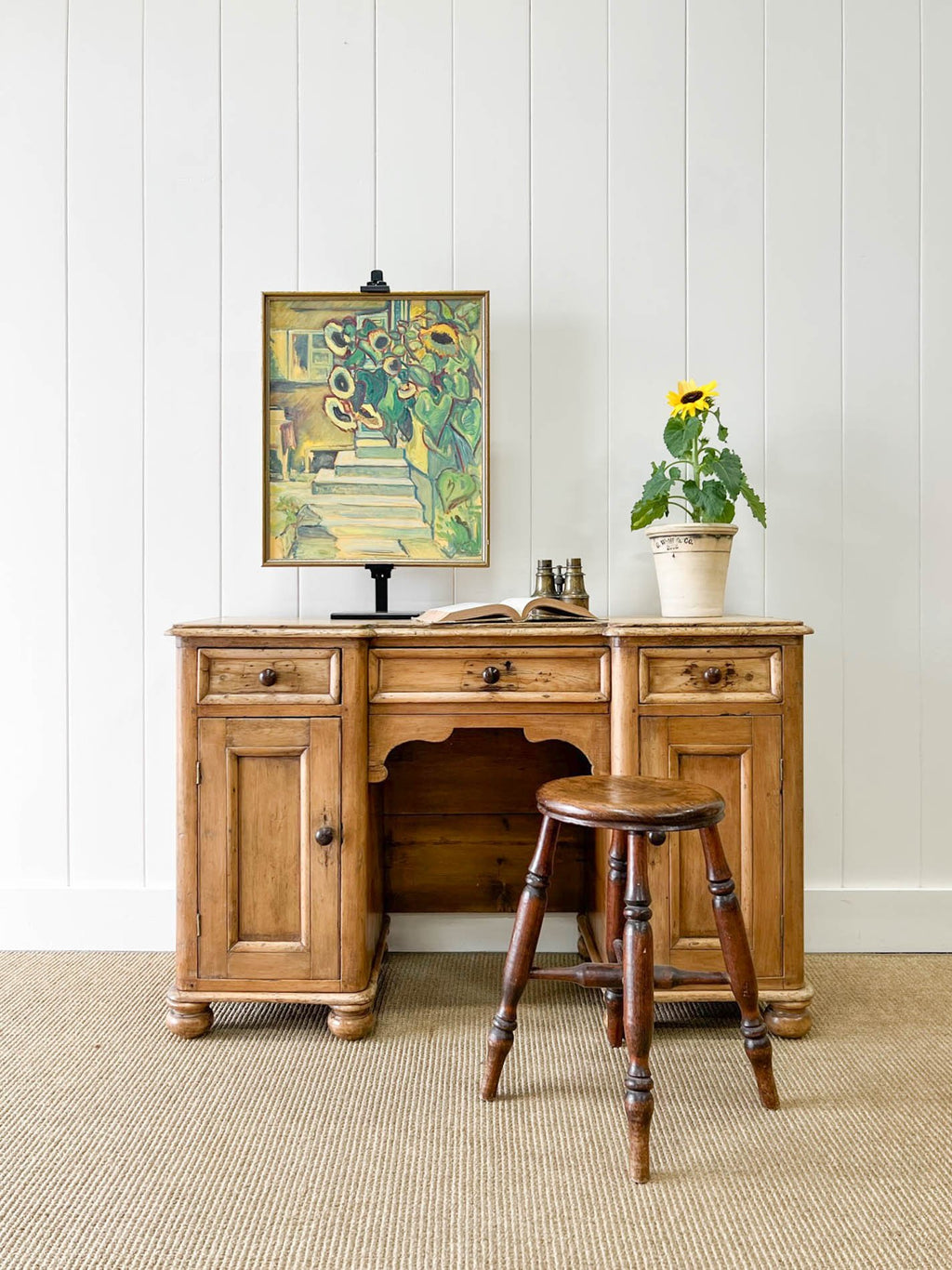 A Rustic English Pine Sideboard or Desk c1890 with Knobs – The Parsons ...